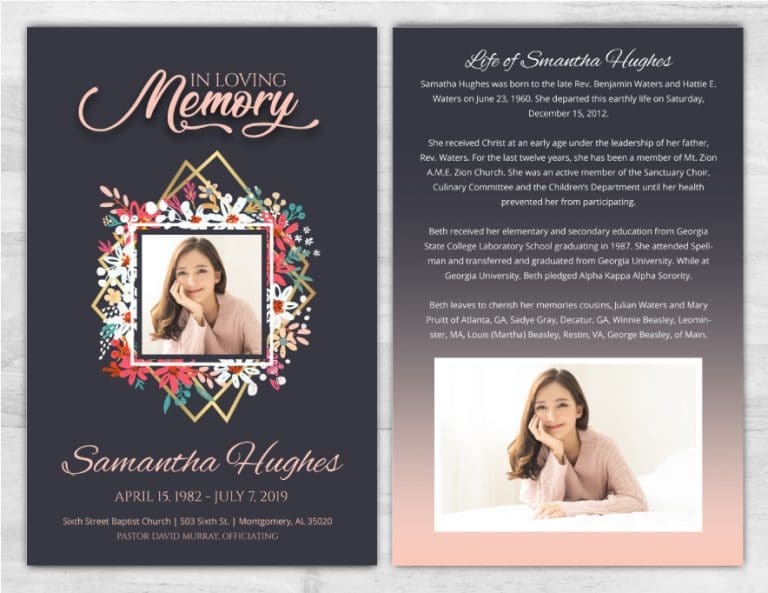Memorial Cards for Deceased - Funeral Service Cards