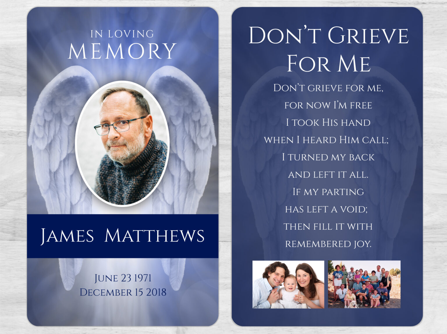 Laminated Prayer Cards for Funeral |Personalized Laminated Prayer Cards