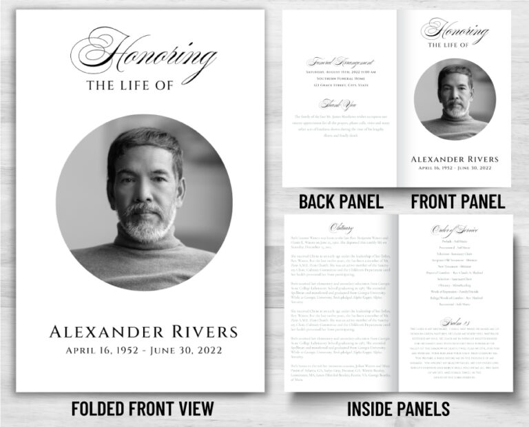 Memorial Program for Funeral |Custom Memorial Programs