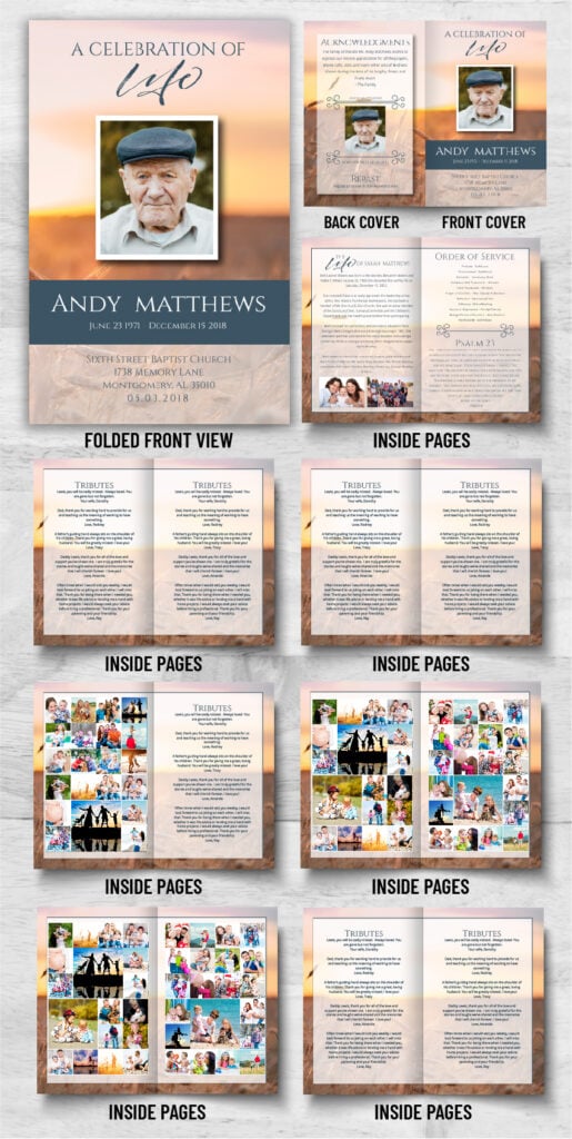 Design A Meaningful 16-page Memorial Program And Funeral Program 