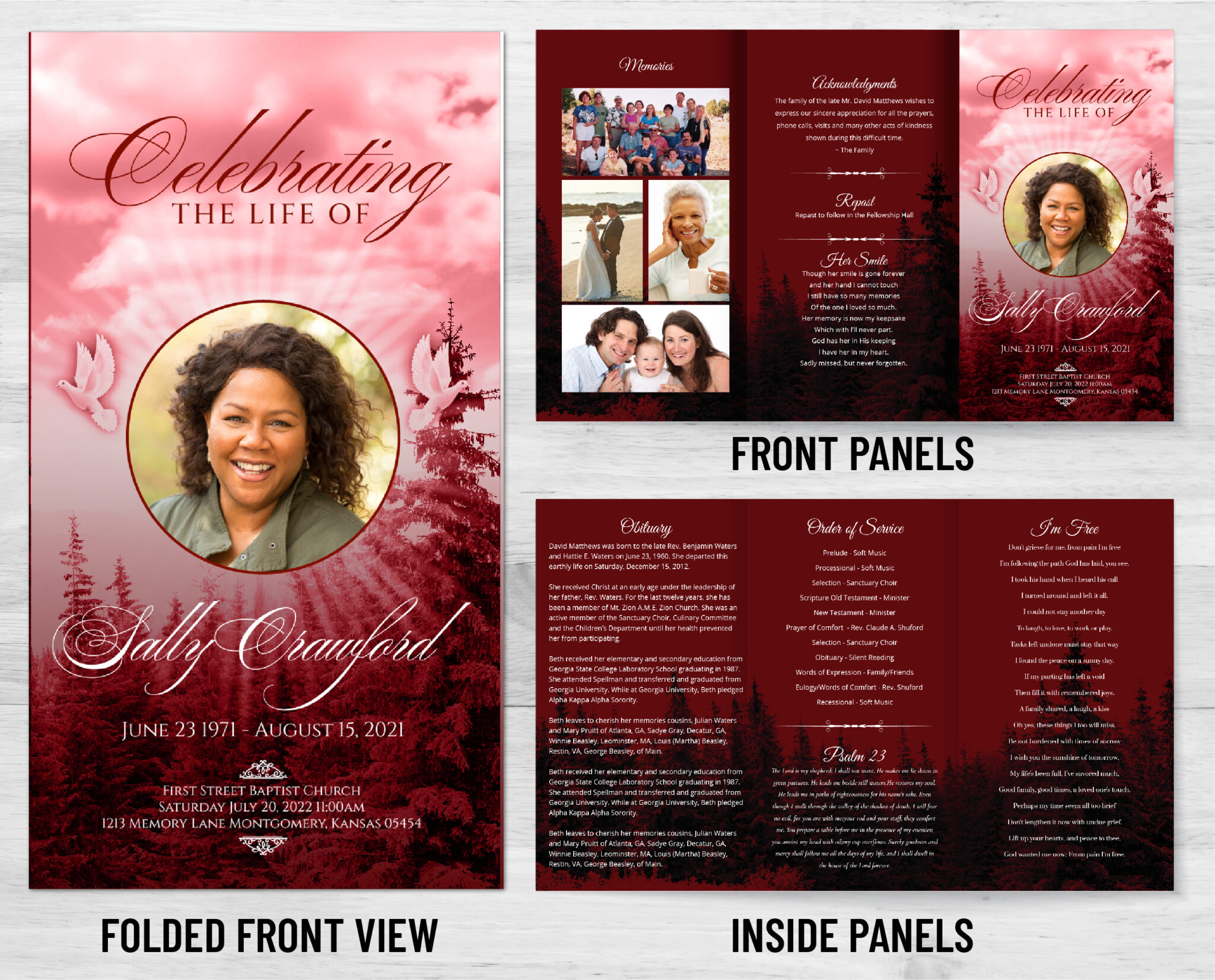 Trifold Funeral Program - 2106 - DisciplePress - Memorial & Funeral ...