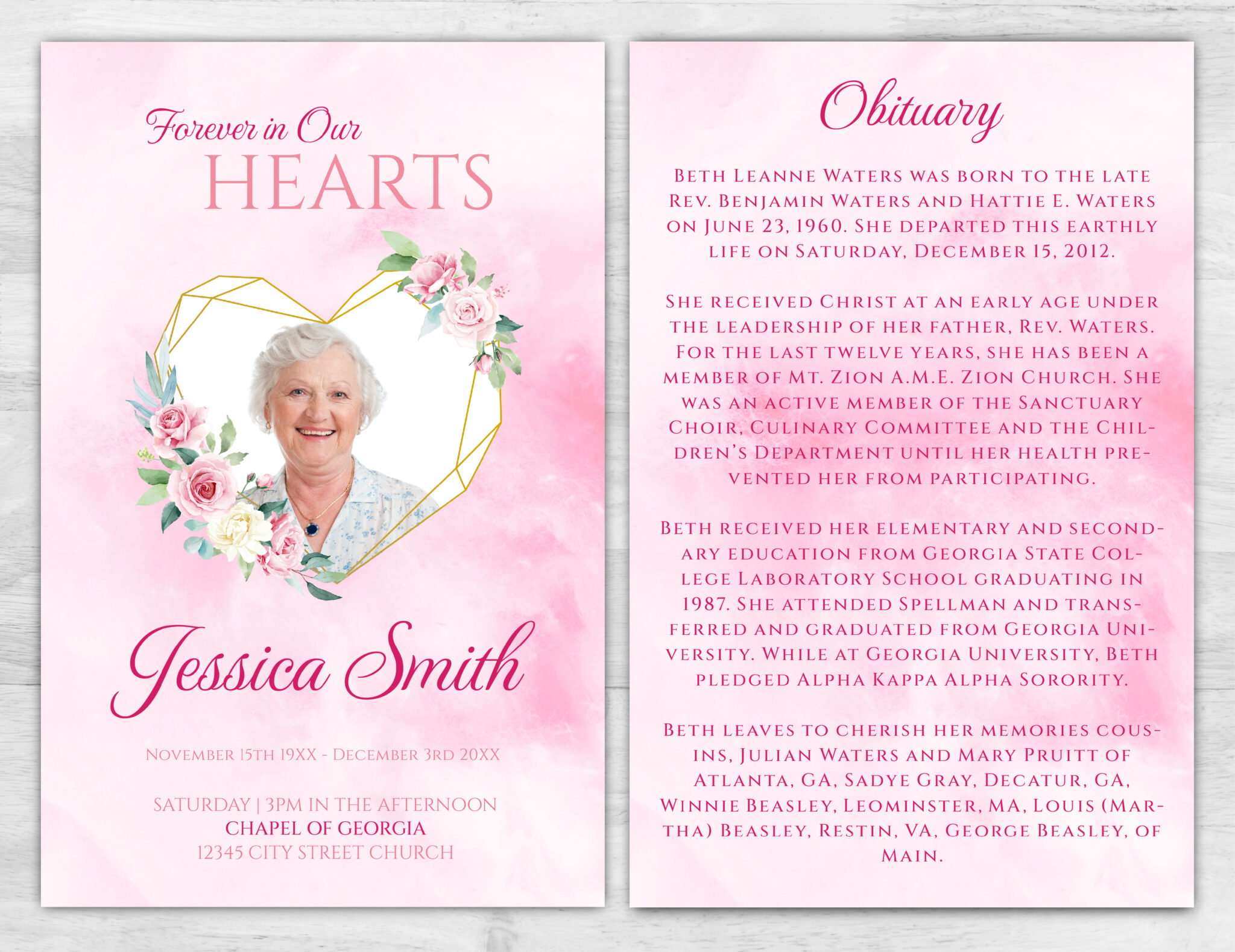 Memorial Cards for Deceased - Funeral Service Cards
