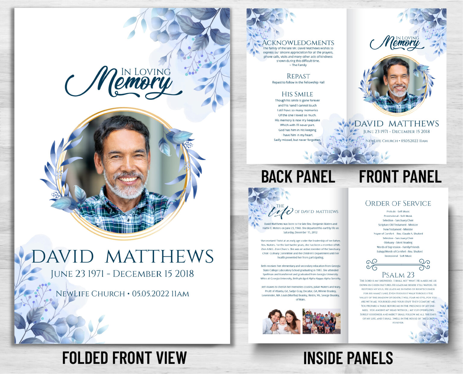 Memorial Program for Funeral | Custom Memorial Programs