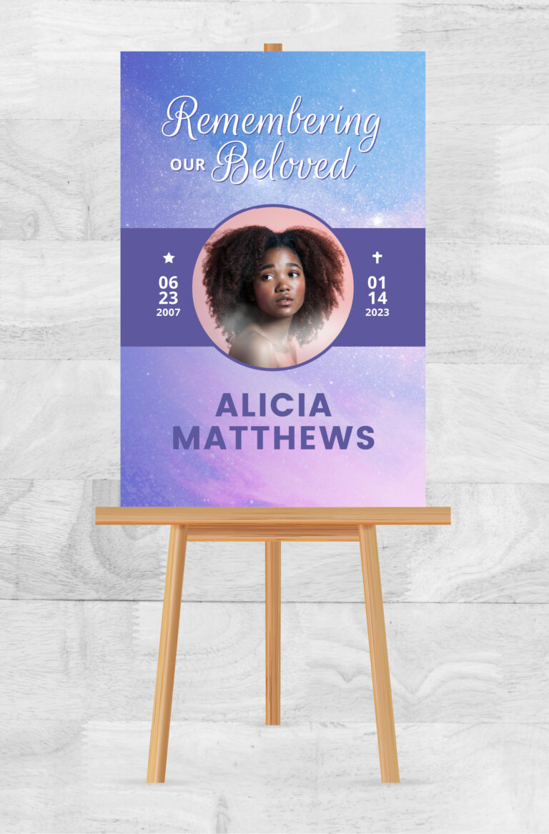 Memorial Poster for Funeral - Personalized Memorial Poster