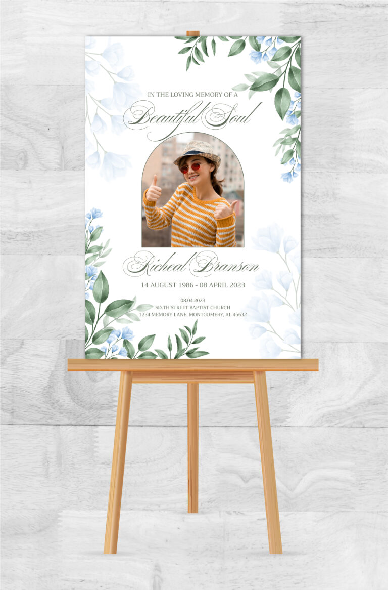 Memorial Poster for Funeral - Personalized Memorial Poster