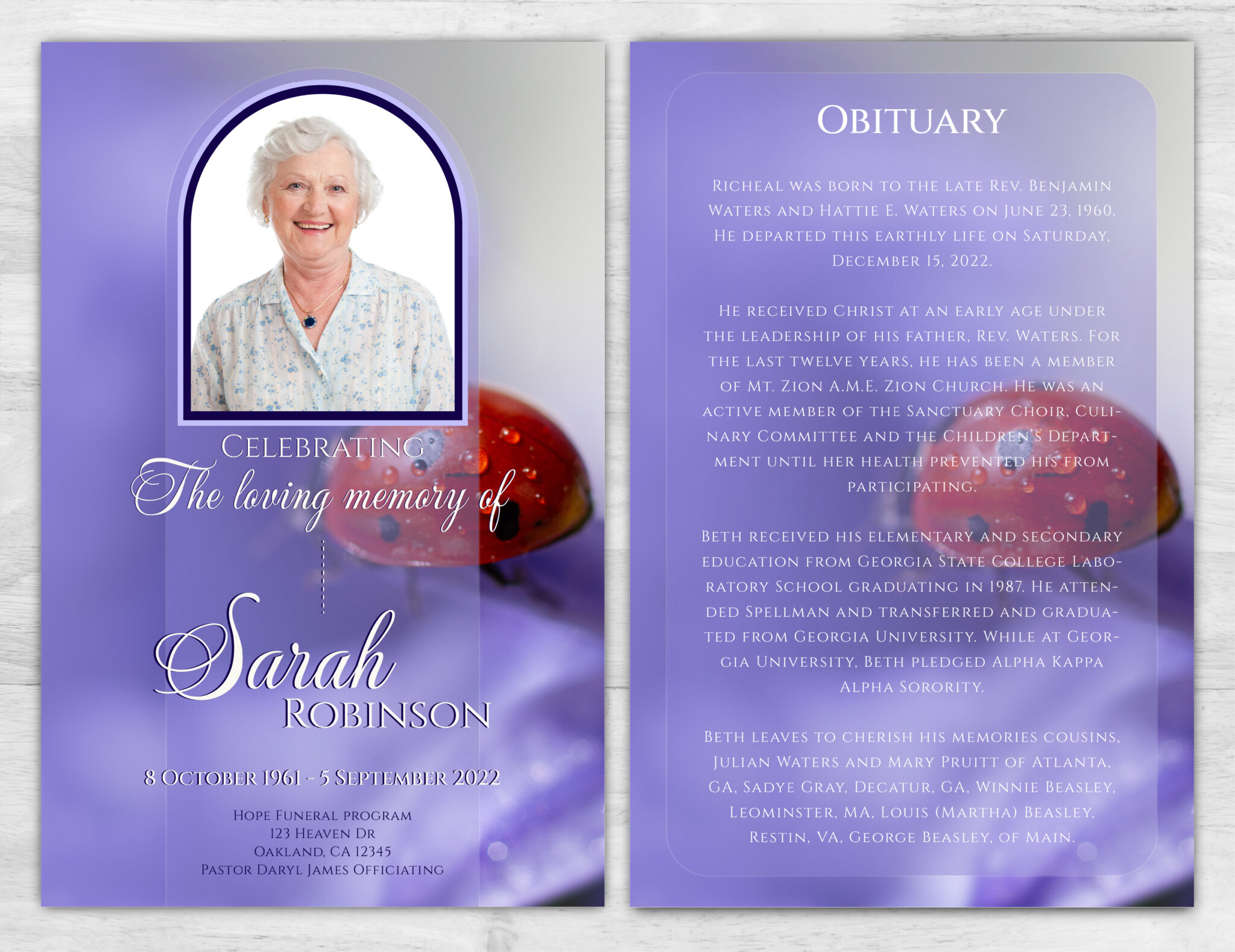 Memorial Cards for Deceased - Funeral Service Cards