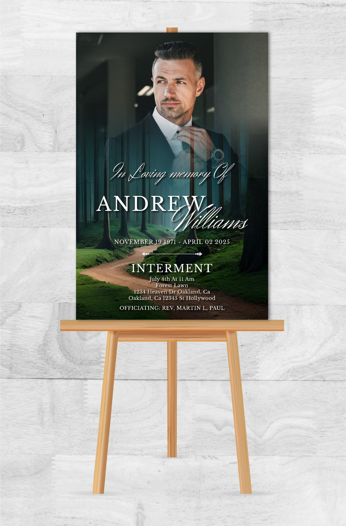 Memorial Poster for Funeral - Personalized Memorial Poster