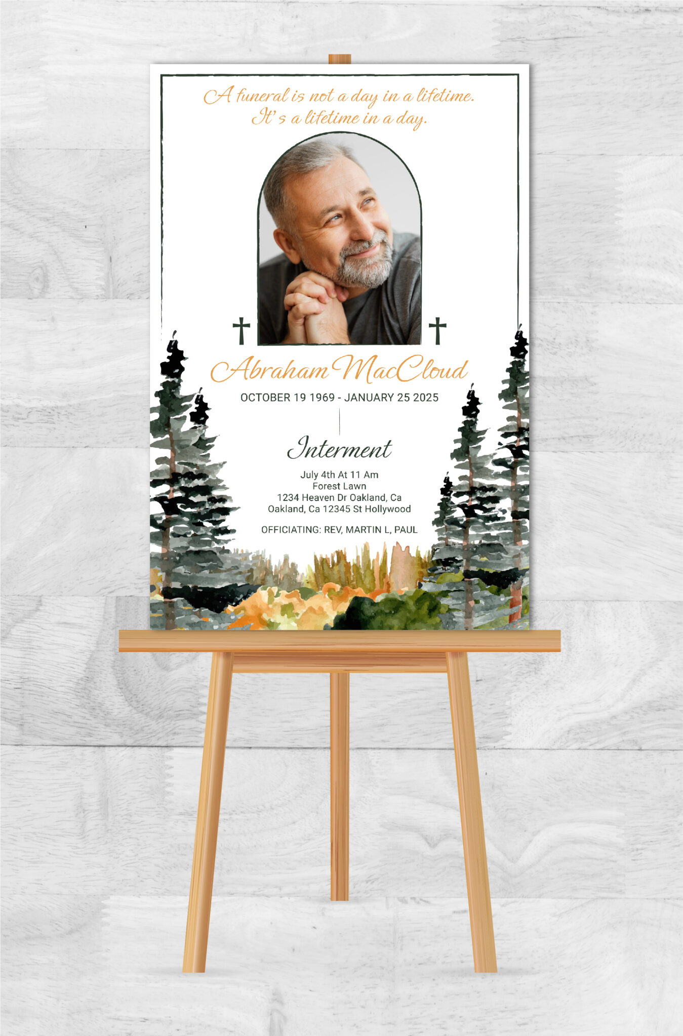 Memorial Poster for Funeral - Personalized Memorial Poster