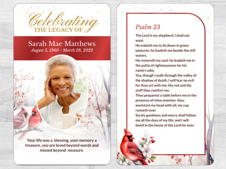 Laminated Prayer Cards for Funeral |Personalized Laminated Prayer Cards