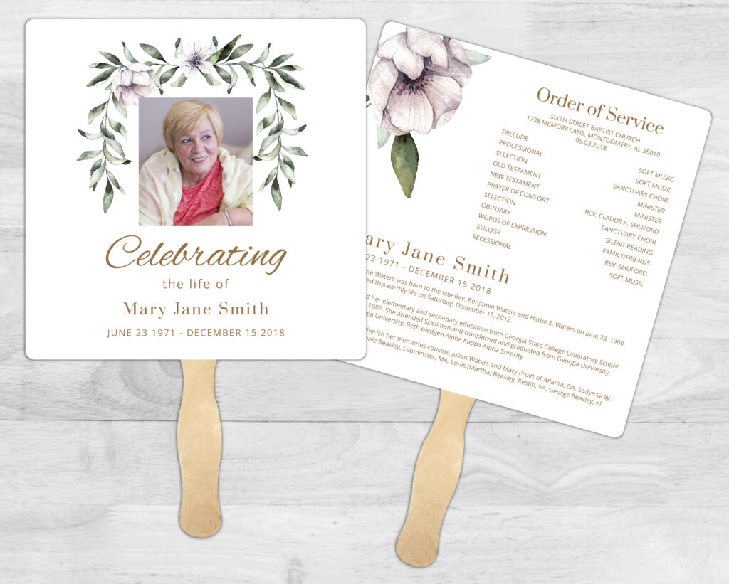 Memorial Fan - 1080 - DisciplePress - Memorial & Funeral Printing