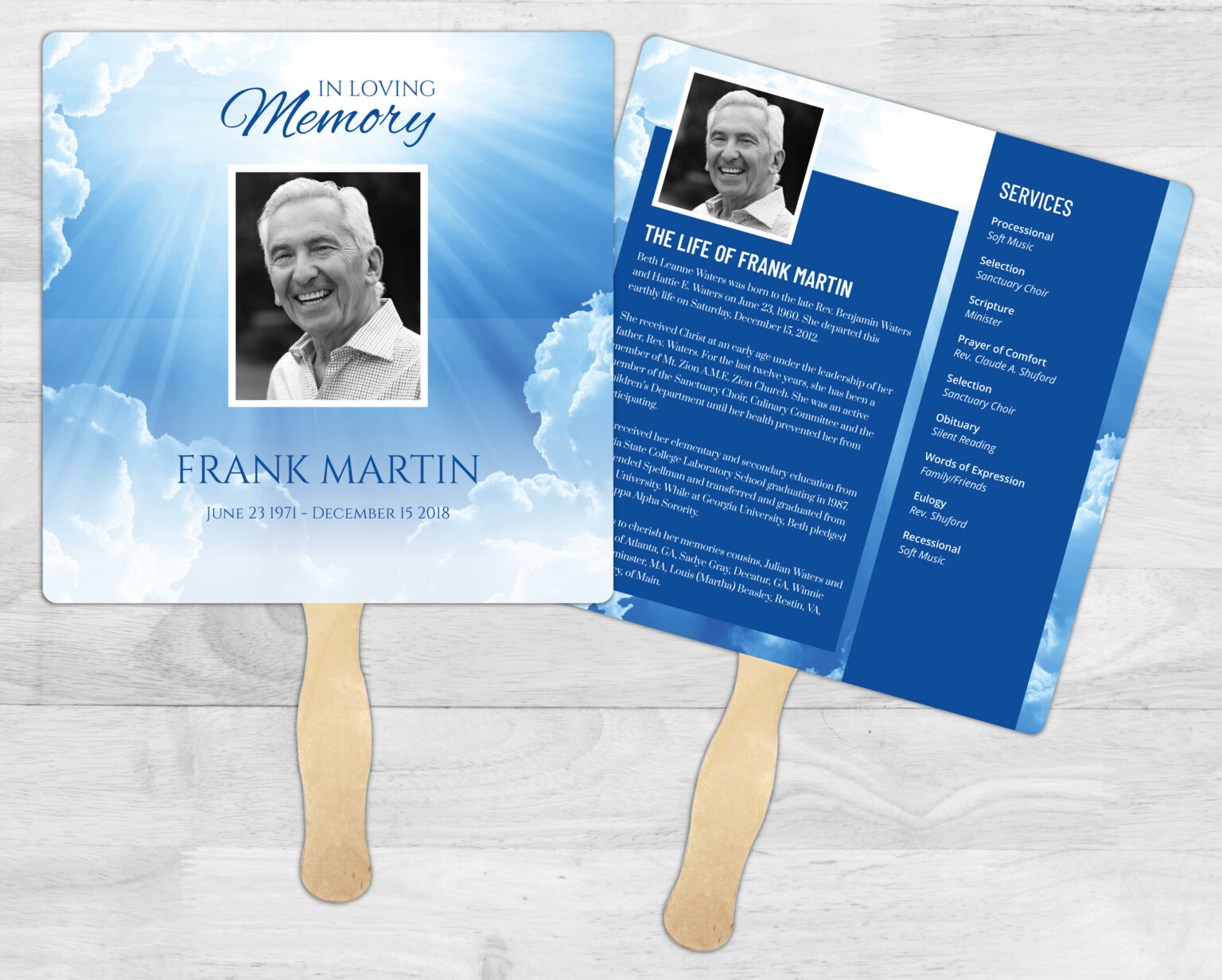 Memorial Fan - 1087 - DisciplePress - Memorial & Funeral Printing