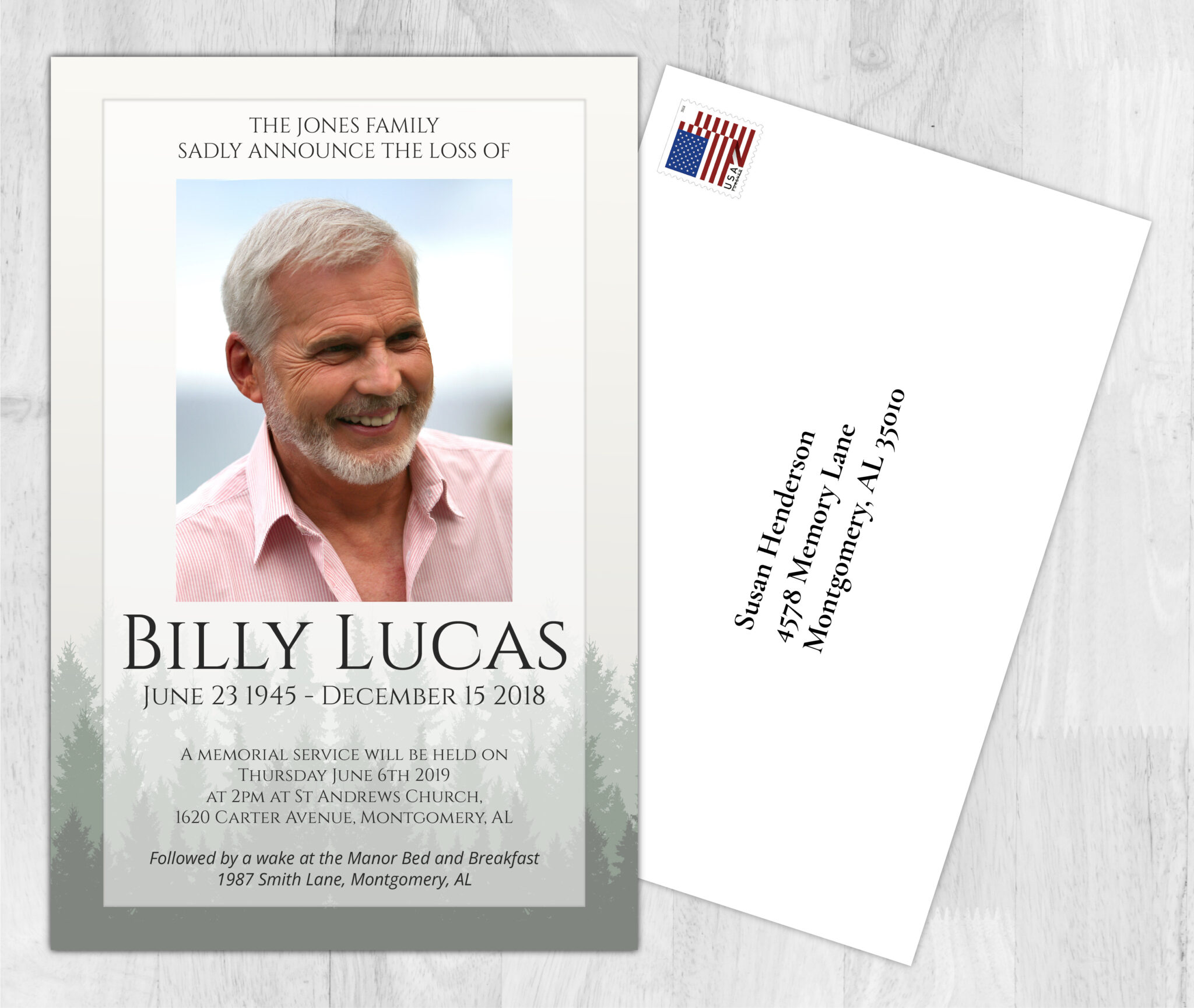 Death Memory & Remembrance Cards - Funeral Announcements Cards