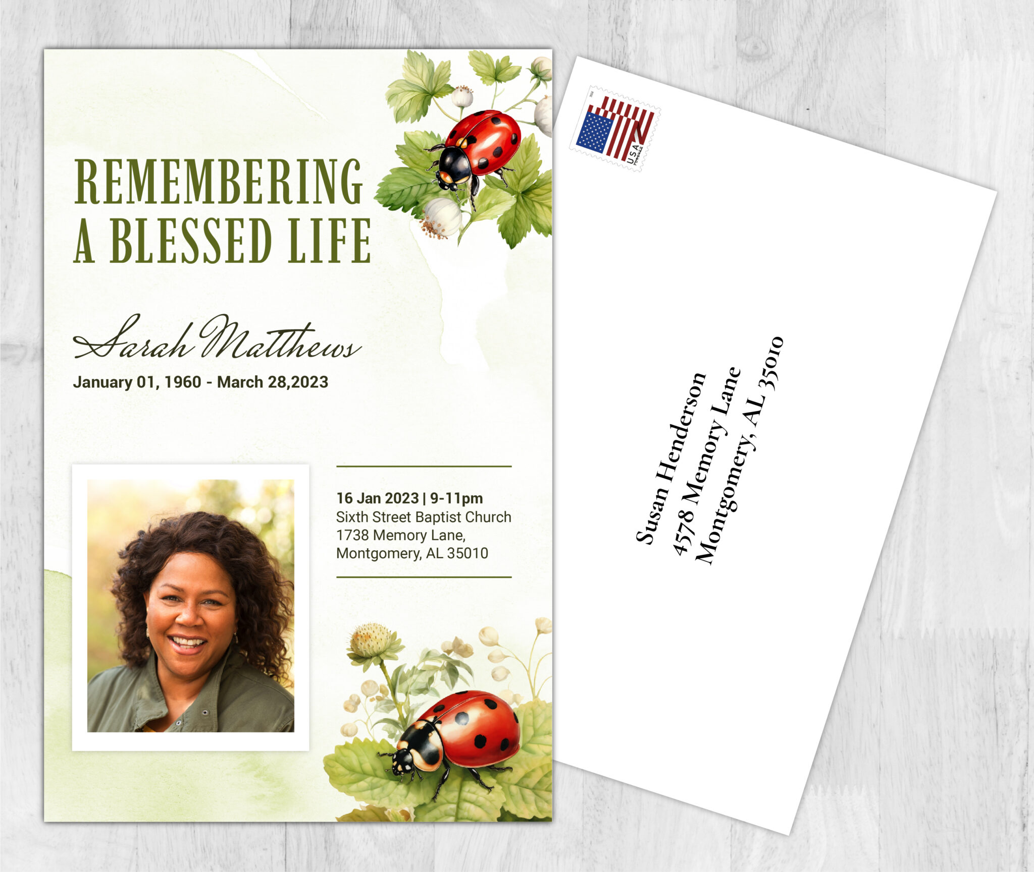 Death Memory & Remembrance Cards - Funeral Announcements Cards