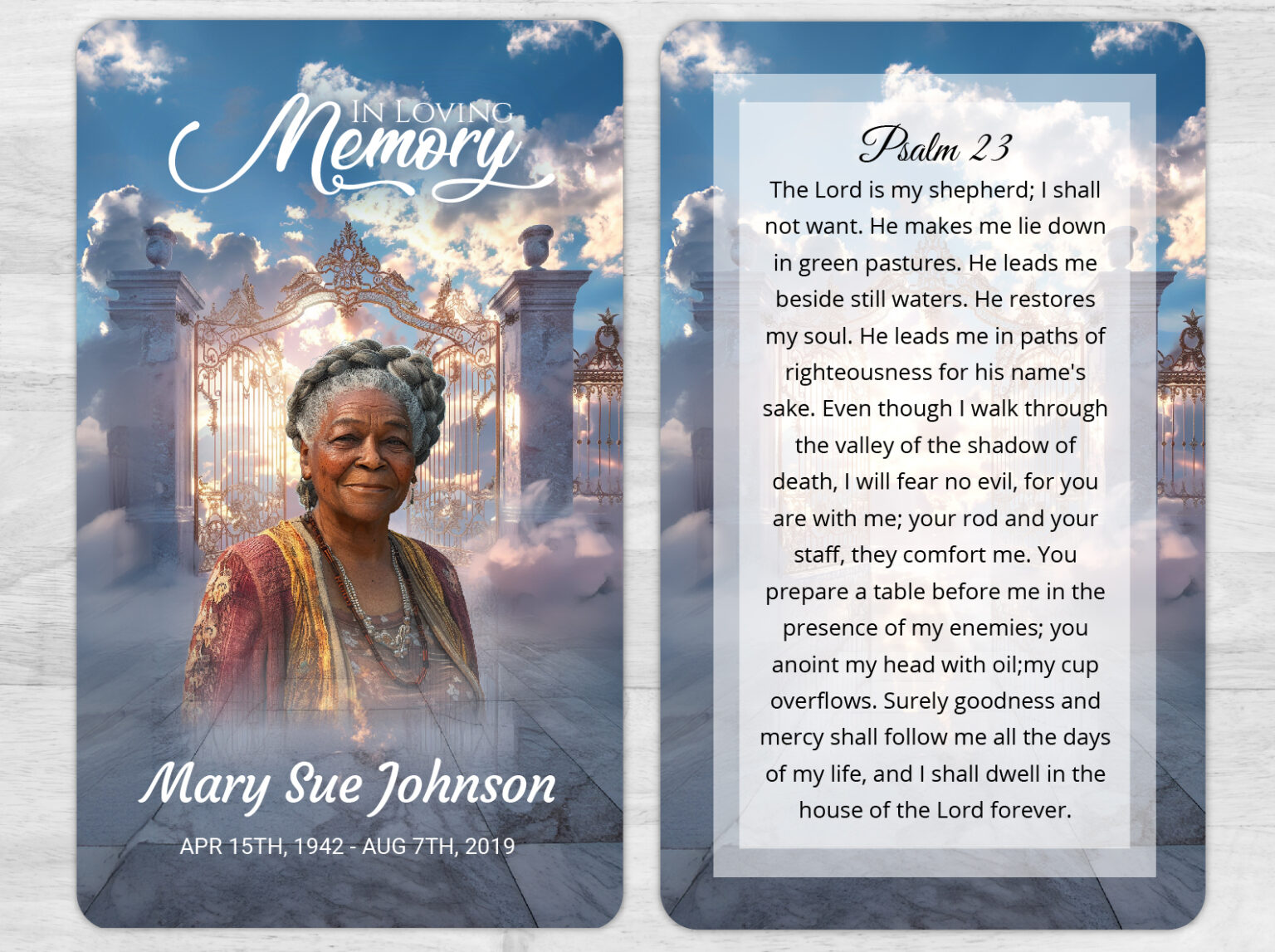 Personalized Prayer Cards for Funeral - Prayer Card Design