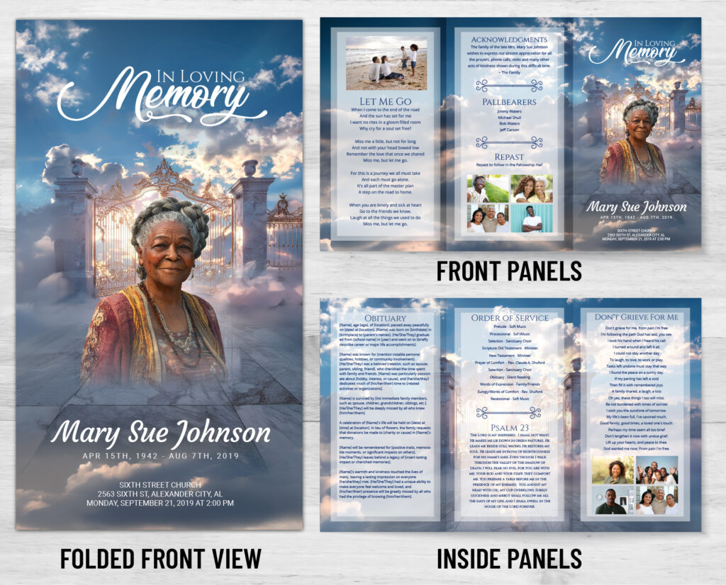 Trifold Funeral Program - Obituary Program - DisciplePress