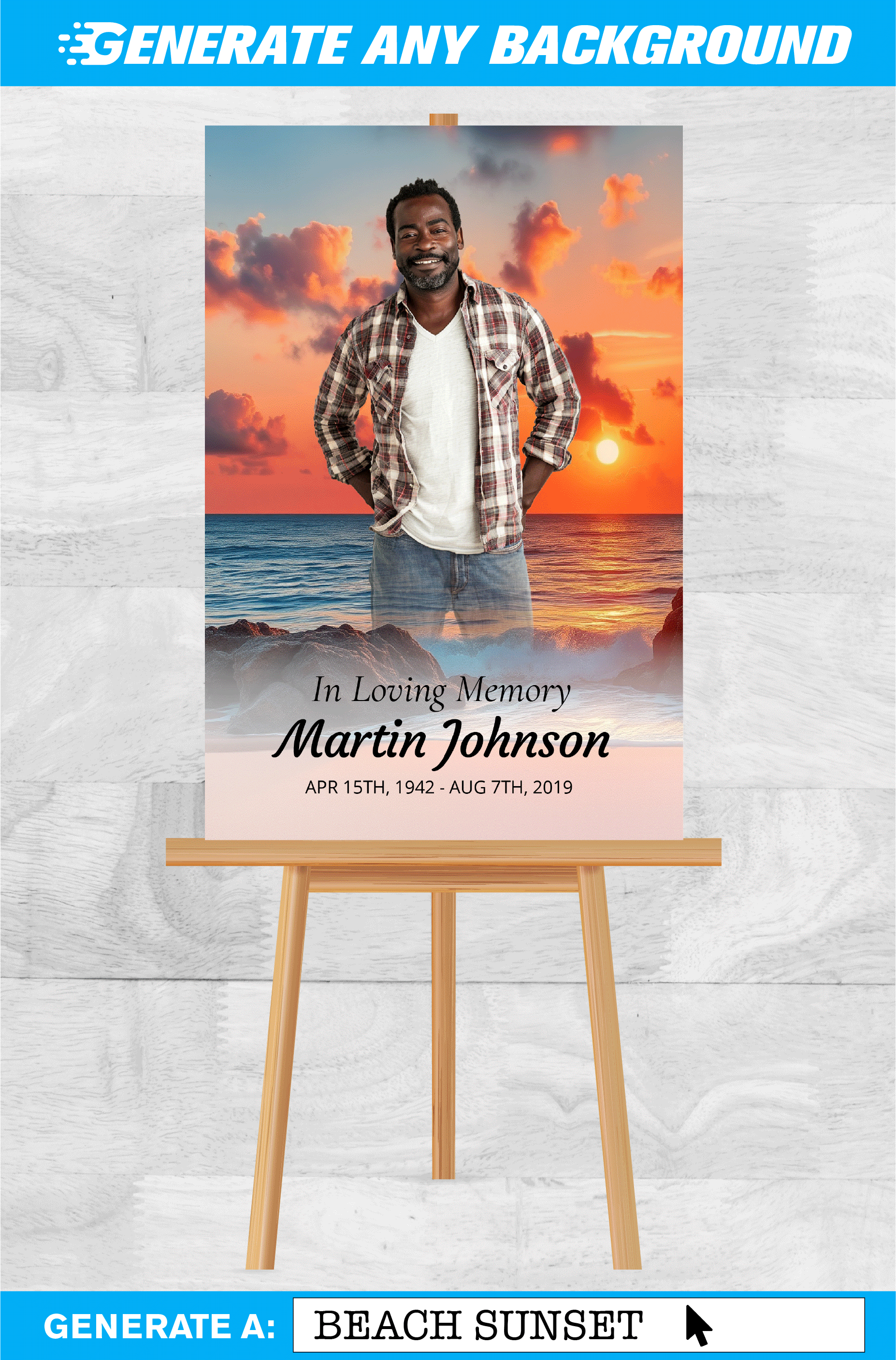 Memorial Poster for Funeral - Personalized Memorial Poster
