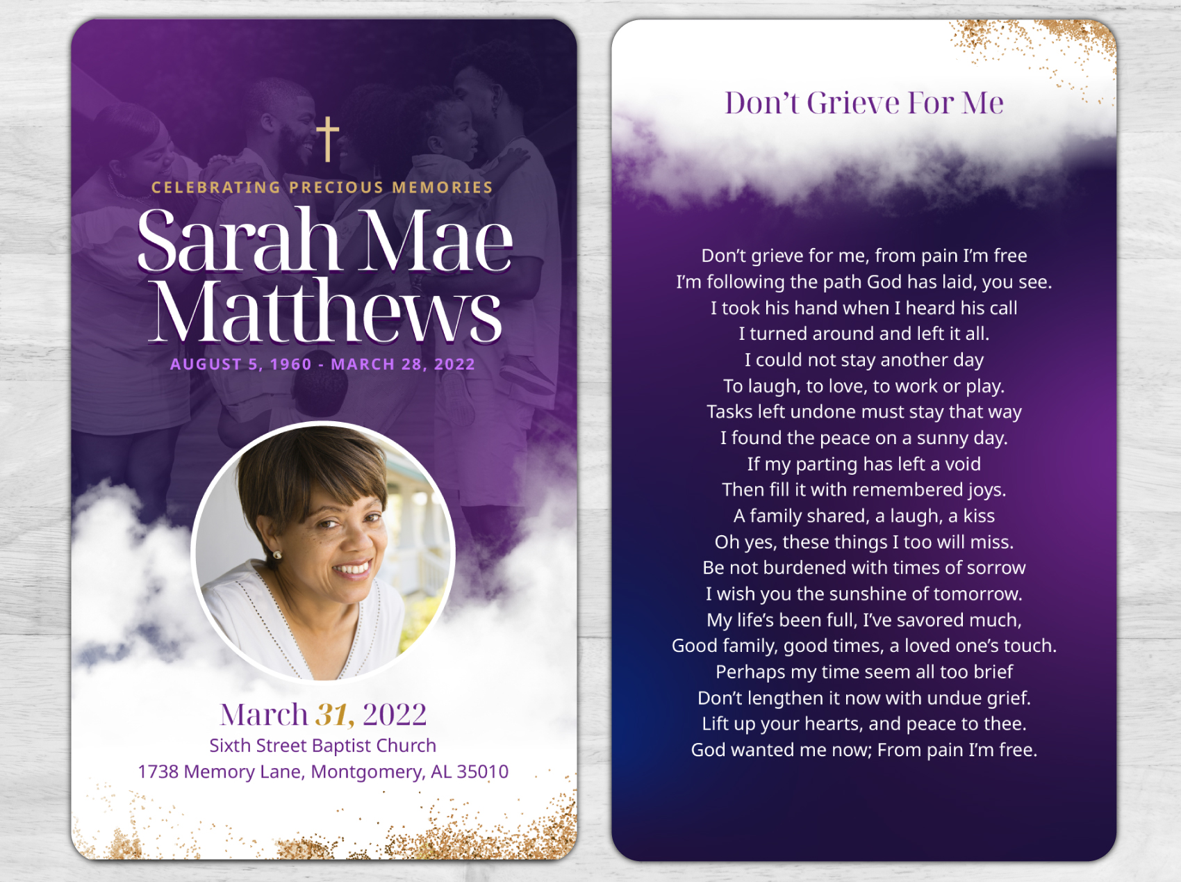 Memorial Card - 2185 - DisciplePress - Memorial & Funeral Printing